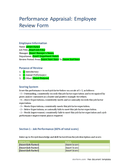 Employee Review Form - download free documents for PDF, Word and Excel