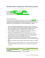 Performance appraisal self-assessment form in Word and Pdf formats