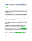401k mandatory distribution notice