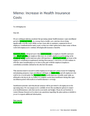 Memo - increase in health insurance costs in Word and Pdf formats