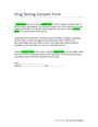Drug testing consent form in Word and Pdf formats