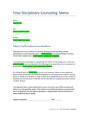 final disciplinary counseling memo