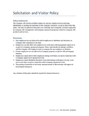 solicitation and visitor policy