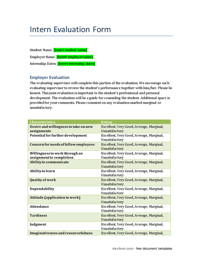 General Evaluation Template - download free documents for PDF, Word and ...