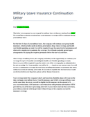 military leave insurance continuation letter