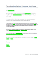 Termination for cause example letter in Word and Pdf formats