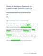 Notice of workplace exposure to a communicable disease in Word and Pdf ...
