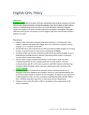 english only policy