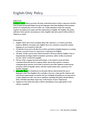 English-only policy in Word and Pdf formats