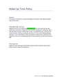Make-up time policy in Word and Pdf formats