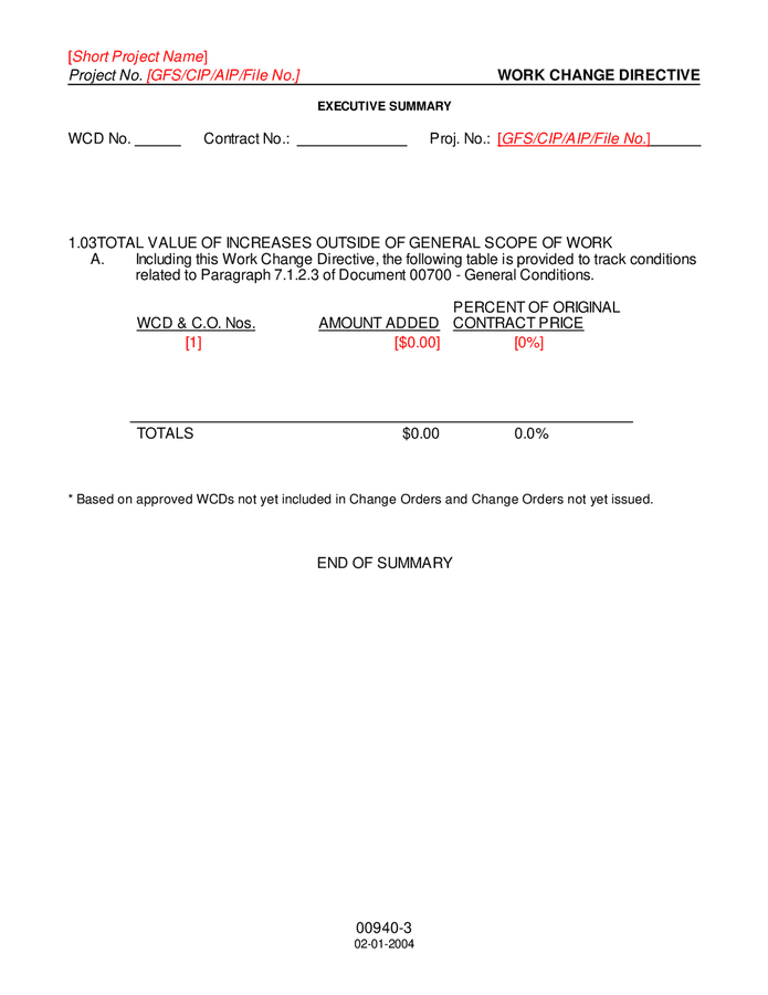 Work change directive in Word and Pdf formats - page 3 of 6