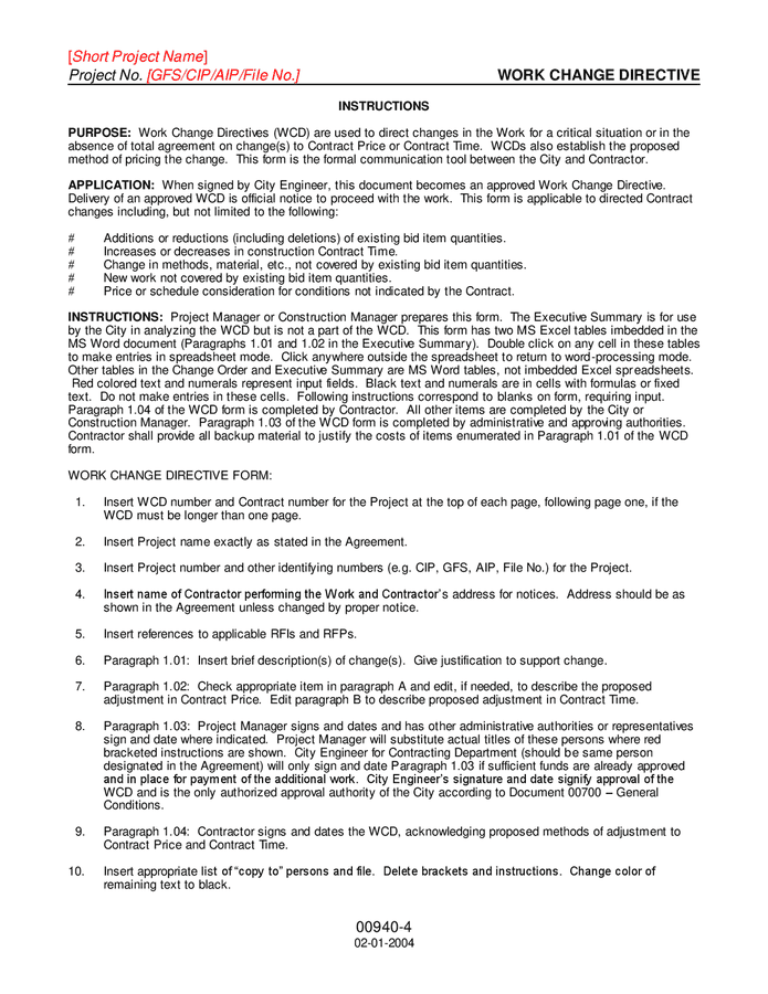 Work change directive in Word and Pdf formats - page 4 of 6