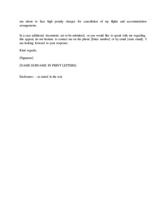 Appeal Letter Against Schengen Visa Refusal In Word And Pdf Formats