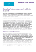 example of a temperature and ventilation checklist