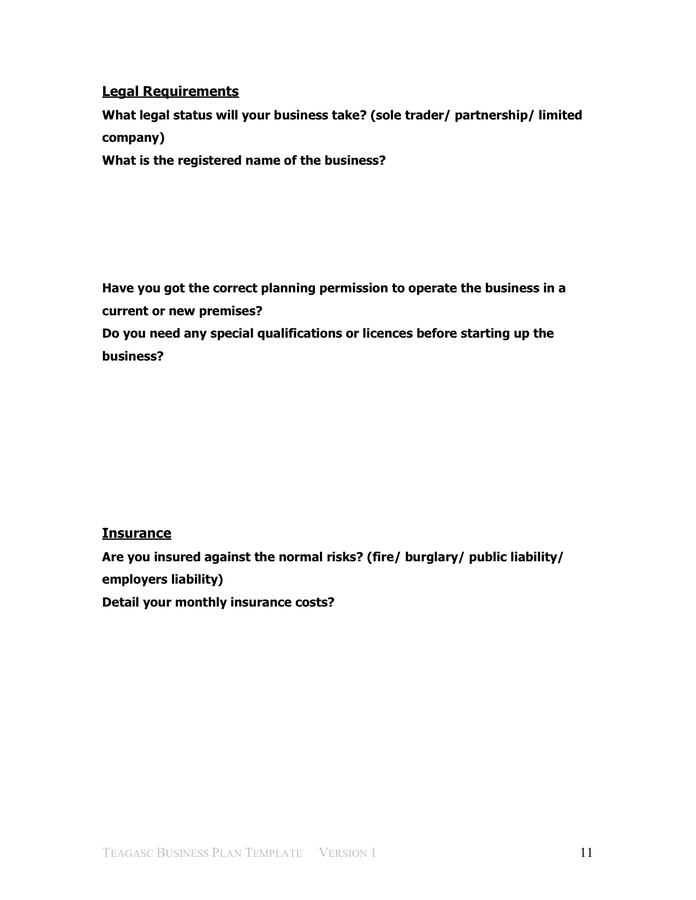 Teagasc business plan template in Word and Pdf formats - page 11 of 20