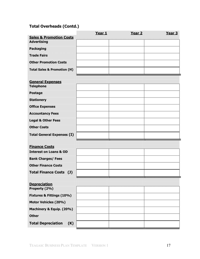 Teagasc business plan template in Word and Pdf formats - page 17 of 20