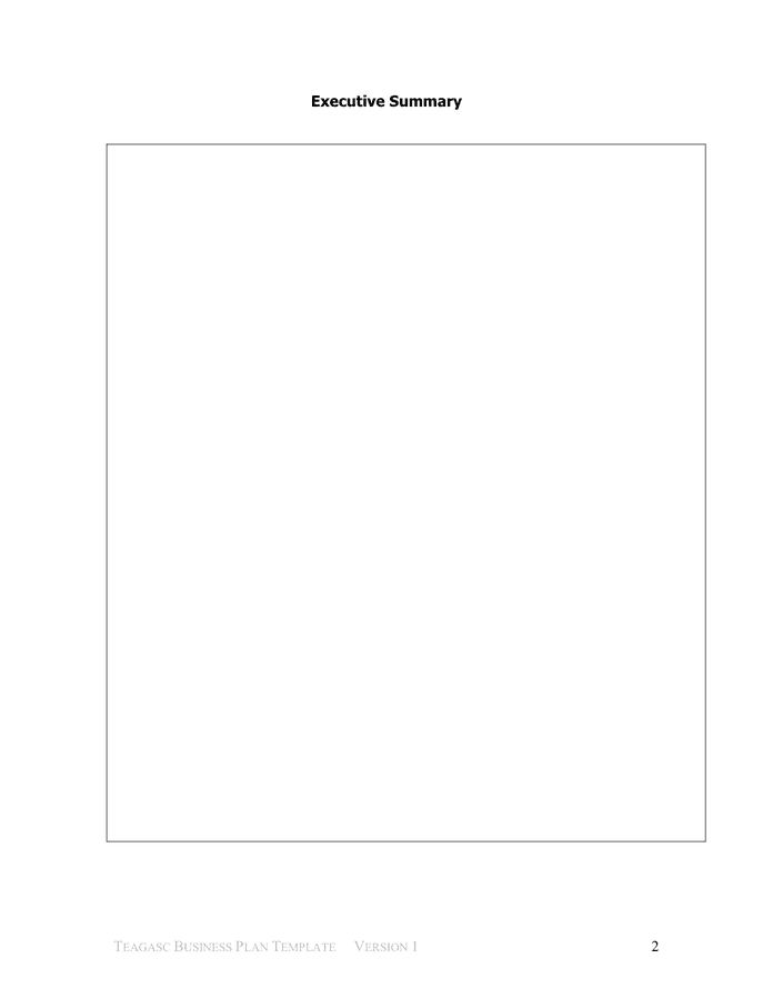 Teagasc business plan template in Word and Pdf formats - page 2 of 20