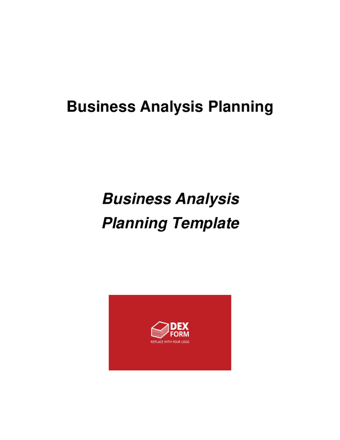 Business analysis planning template in Word and Pdf formats