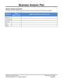 Business analysis planning template in Word and Pdf formats