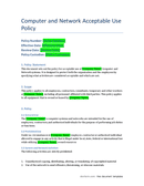 Computer Use Policies - download free documents for PDF, Word and Excel