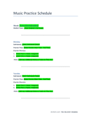 music practice schedule