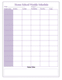 Home school weekly schedule in Word and Pdf formats