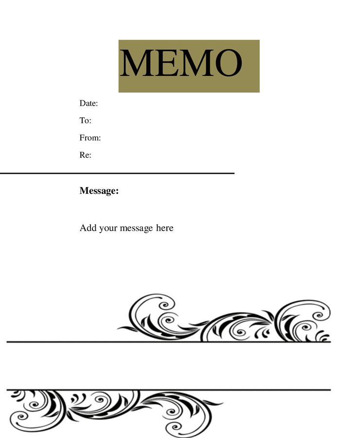 Memo format template in Word and Pdf formats