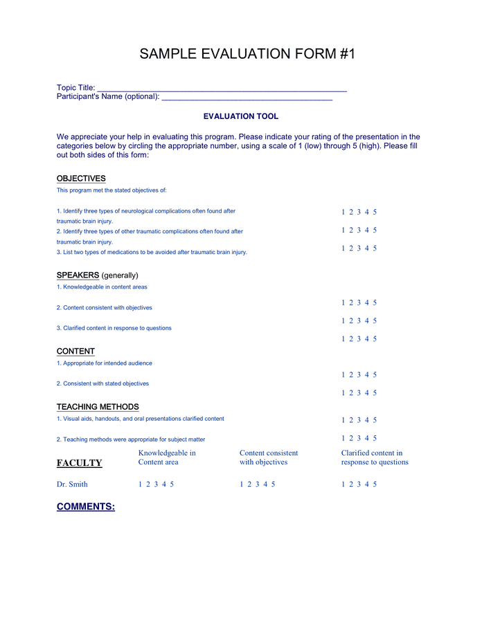 General Evaluation Template - download free documents for PDF, Word and ...