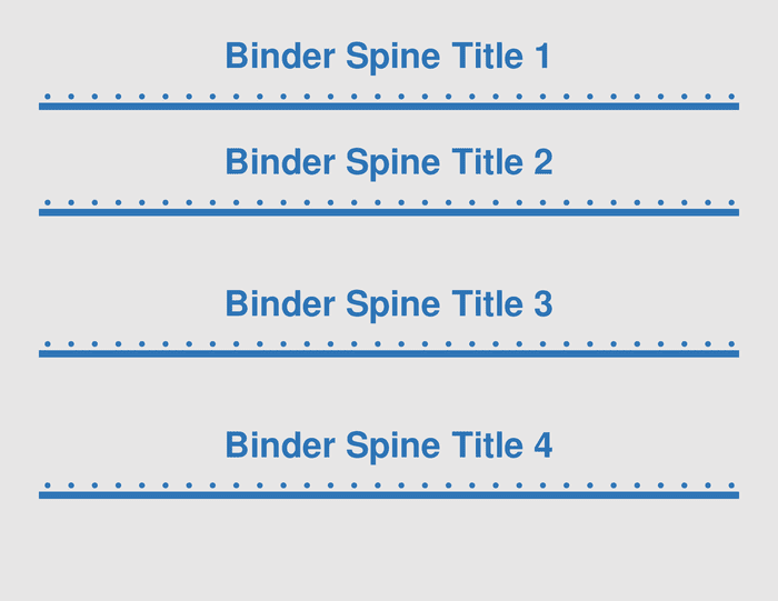 Binder spine template in Word and Pdf formats