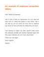 Employee recognition letter in Word and Pdf formats