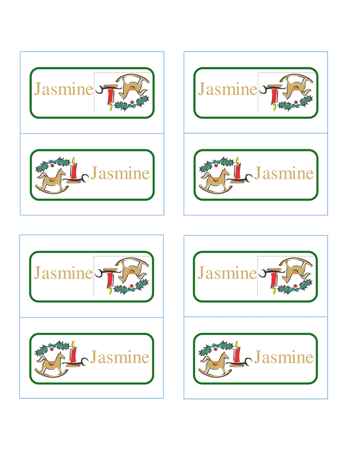 Place card template in Word and Pdf formats
