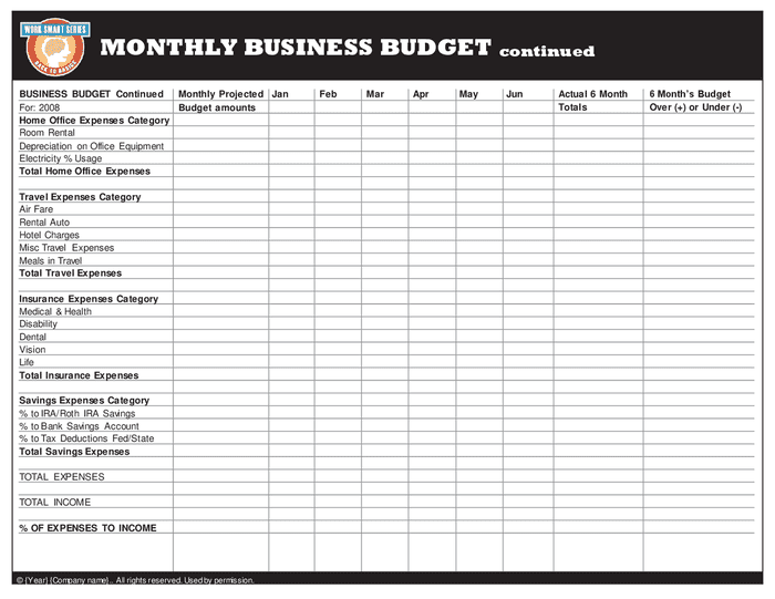Business expense tracker spreadsheet in Word and Pdf formats - page 2 of 3