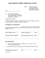 Child support income verification letter sample in Word and Pdf formats