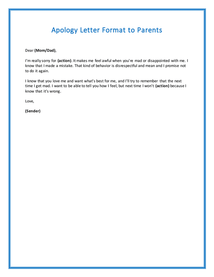 Letter to parents - download free documents for PDF, Word and Excel