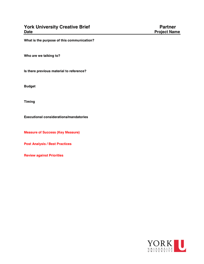 Creative Brief Template - download free documents for PDF, Word and Excel