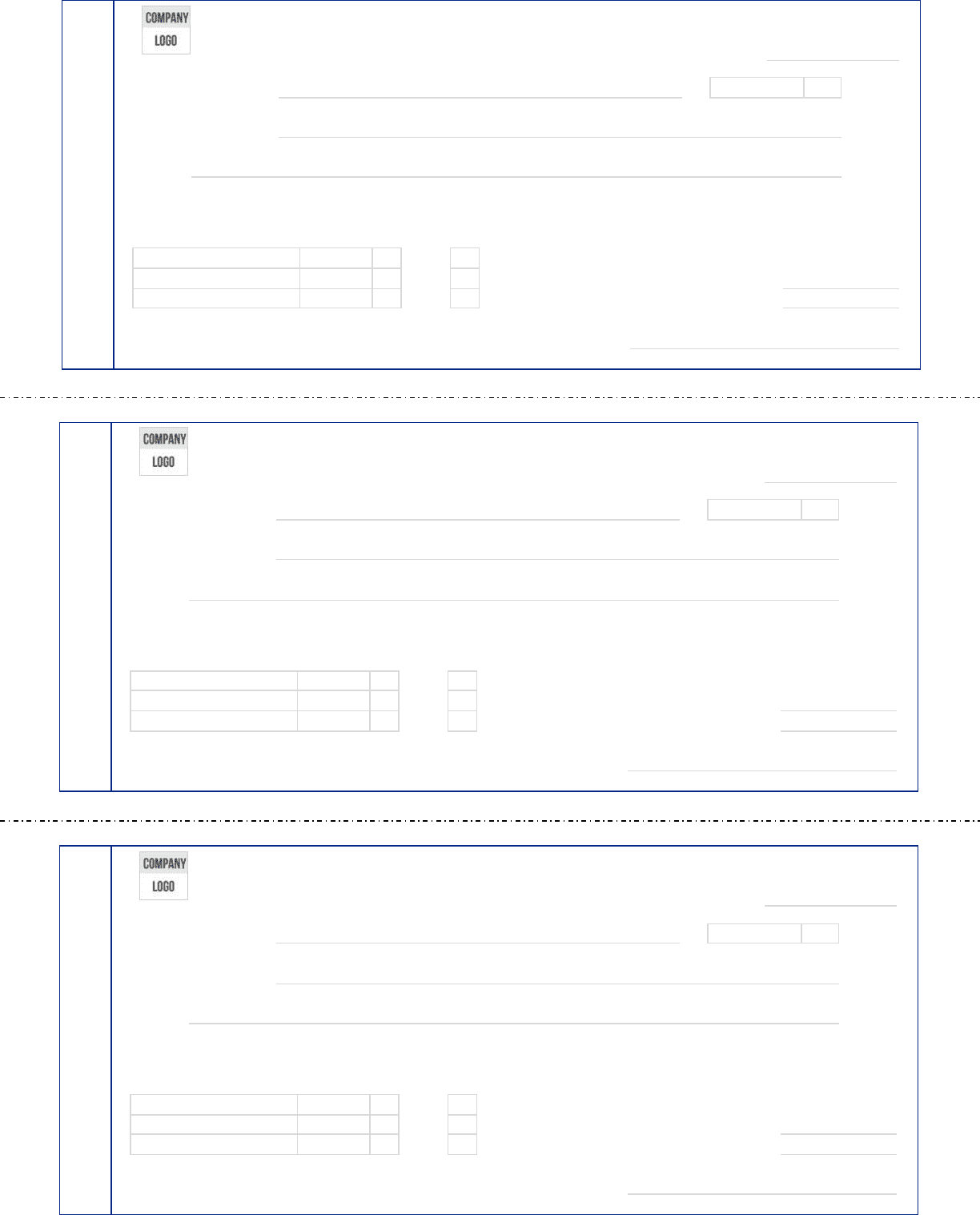 Cash payment receipt in Word and Pdf formats