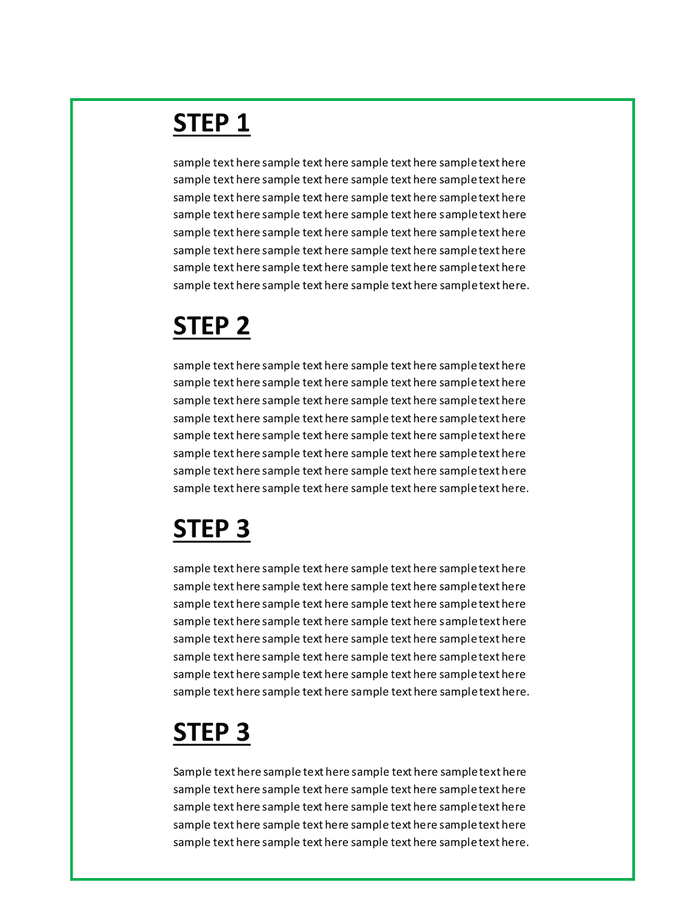 Instruction manual template in Word and Pdf formats - page 2 of 3