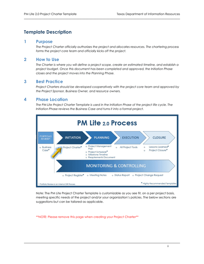 Project Charter Template in Word and Pdf formats - page 2 of 7