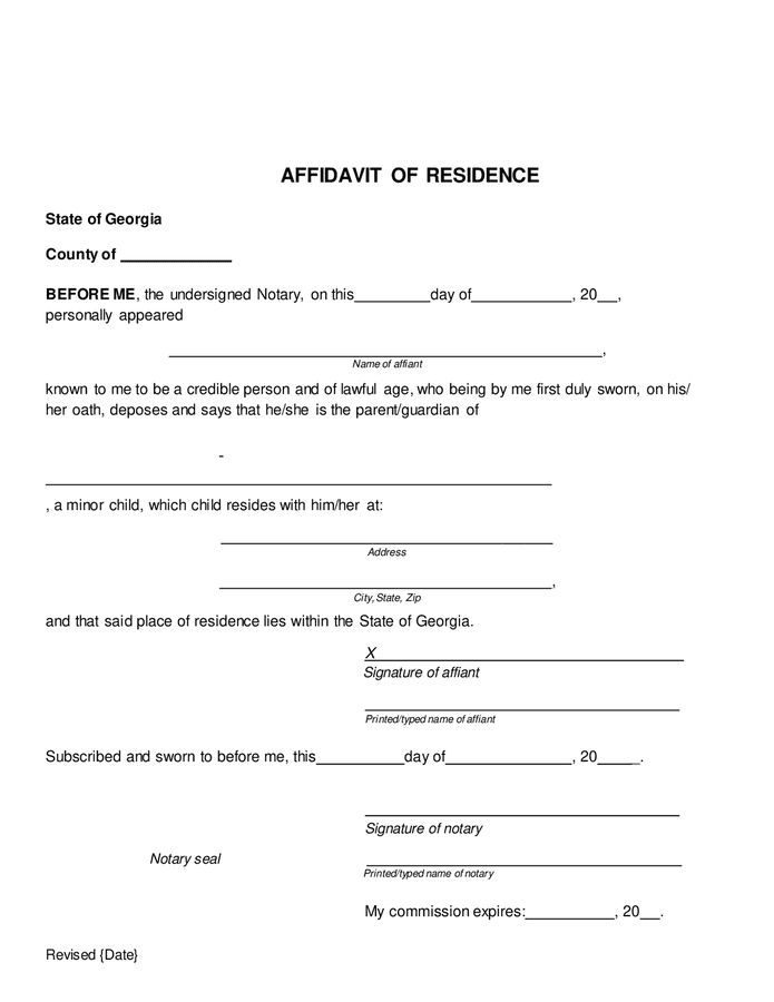 Proof of residency letter in Word and Pdf formats