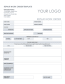 repair work order template