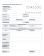 Repair work order template in Word and Pdf formats