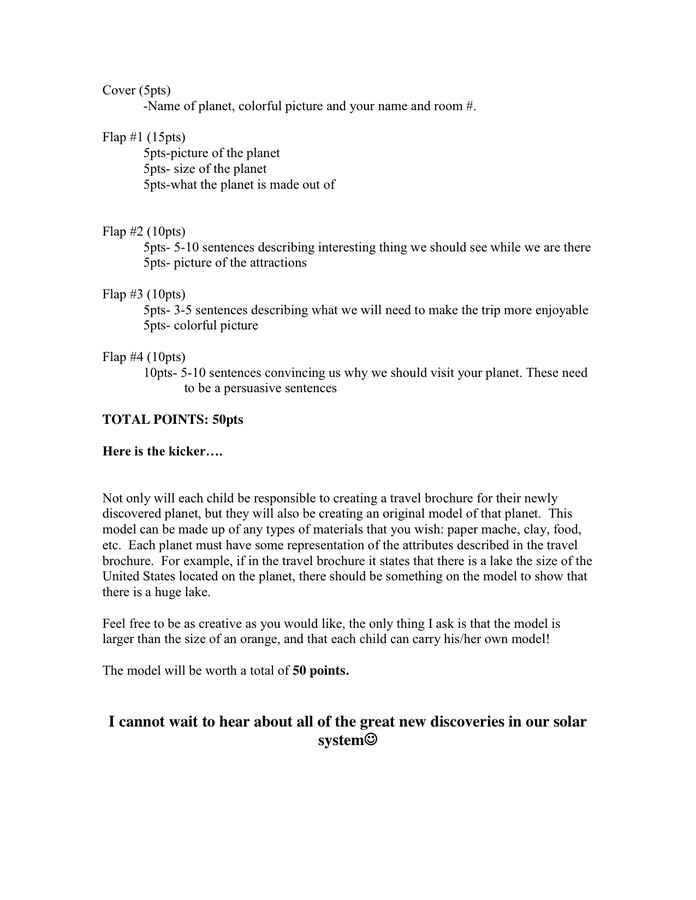 Planet Travel Brochure in Word and Pdf formats - page 2 of 2