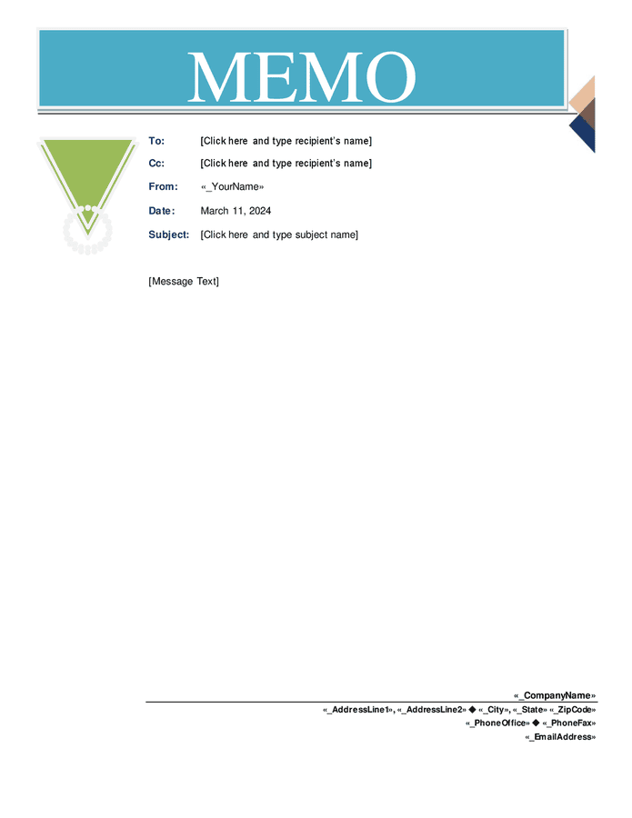 Professional Memo Template - download free documents for PDF, Word and Excel