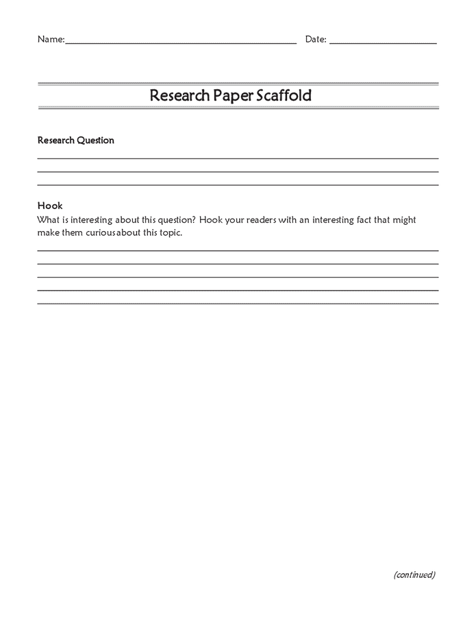 Research paper scaffold in Word and Pdf formats