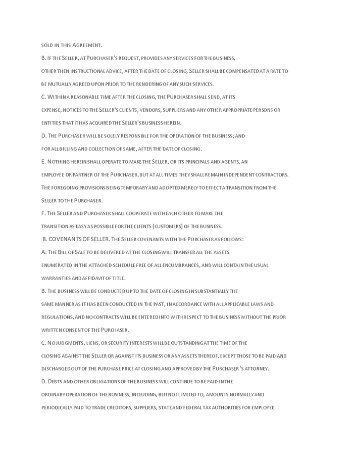 Purchase agreement template in Word and Pdf formats - page 4 of 8