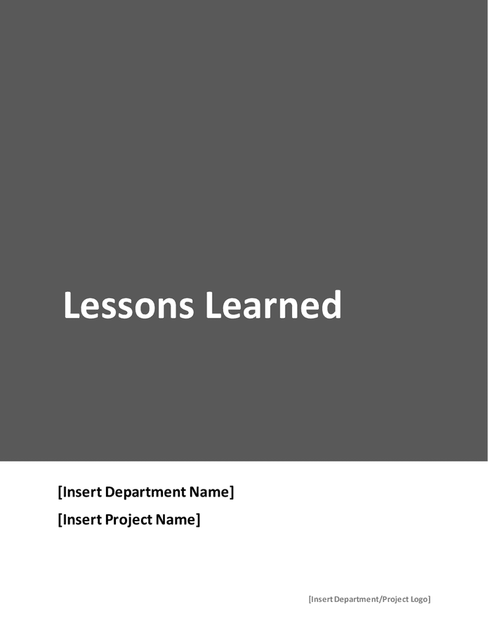 Lessons learned template in Word and Pdf formats