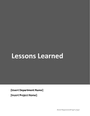 Lessons learned template in Word and Pdf formats