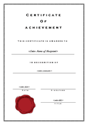certificate of achievement