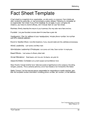 Fact sheet template in Word and Pdf formats