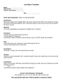 Lab report template in Word and Pdf formats